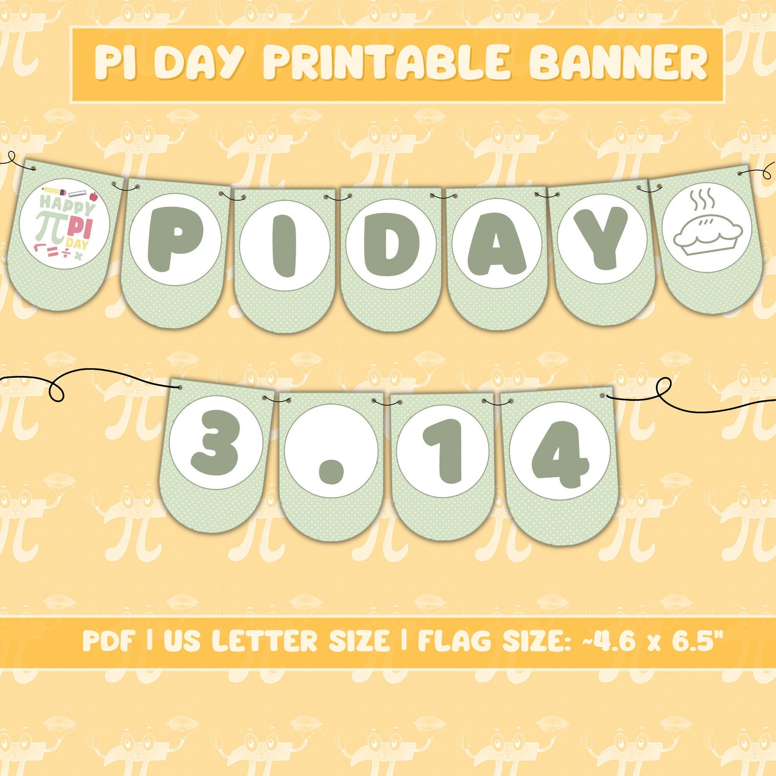 Printable Math Banner, Classroom Activities, Pi Day Banner, Spring ...