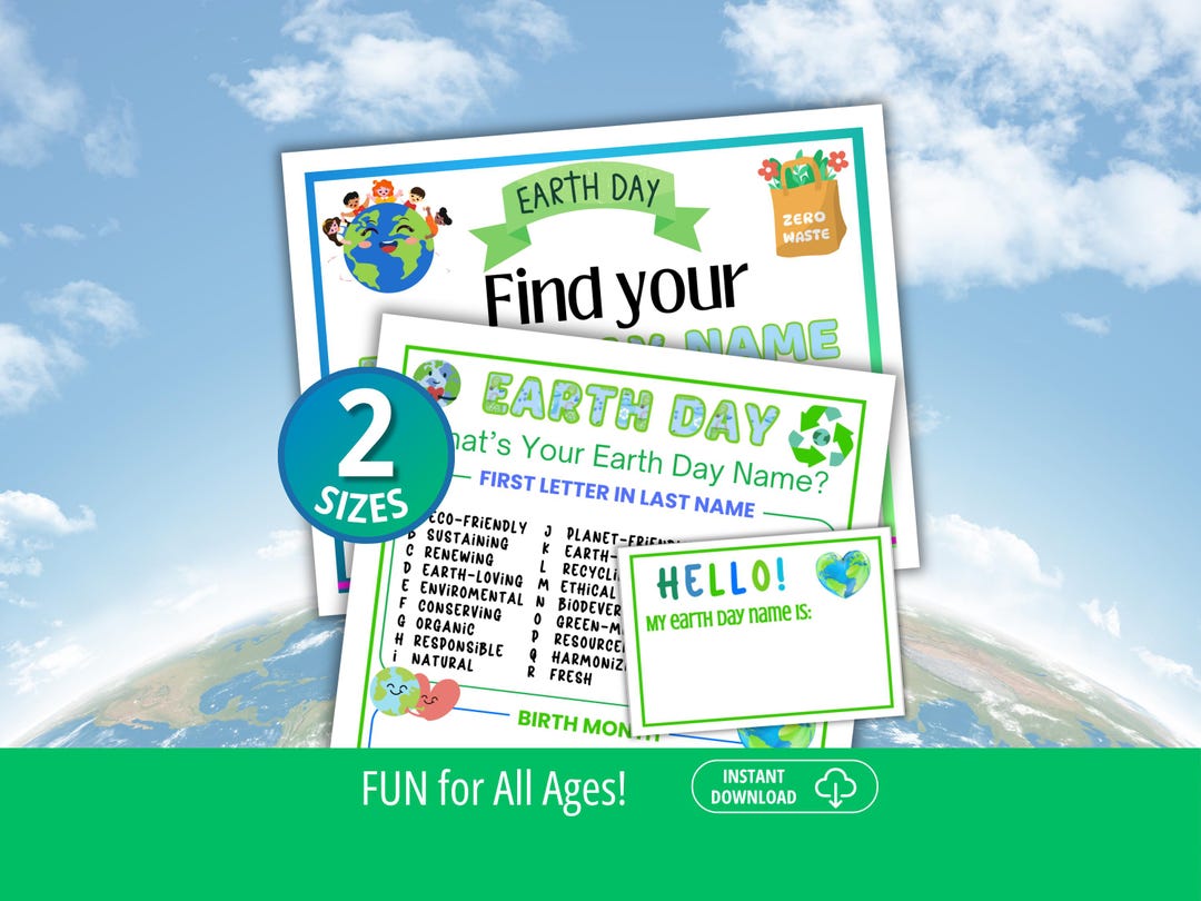 Whats Your Earth Day Name, Earth Day Games, Family Game Night, Office ...