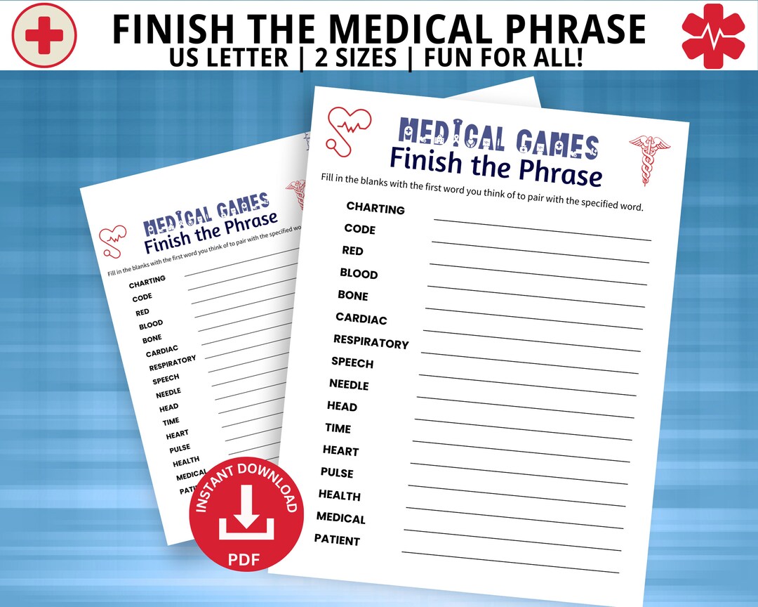Finish the Medical Phrase, Medical Trivia, Finish the Phrase, Medical ...