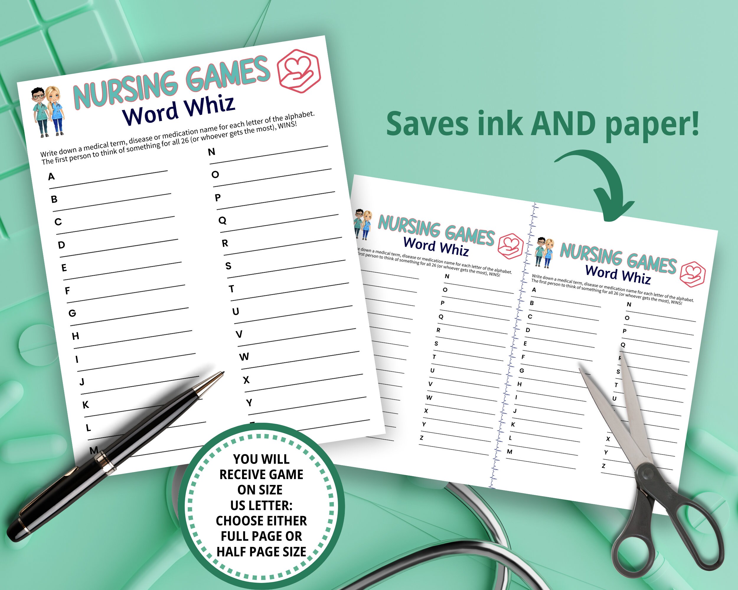 Nursing Word Whiz Game, Nursing Games, Nurse Games, A to Z Game ...