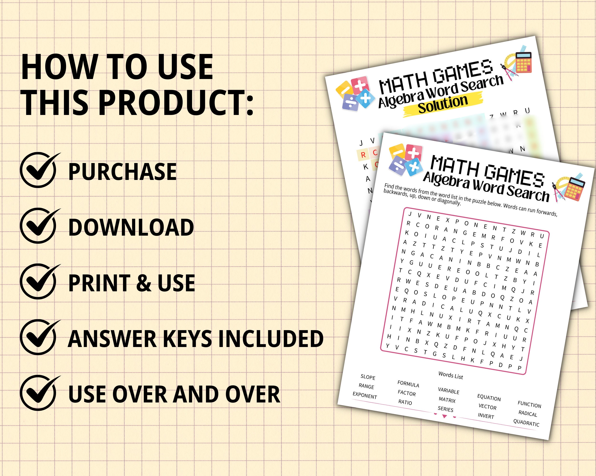 Math Word Search Games, Algebra Word Search, Geometry Word Search, Math ...