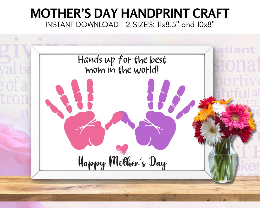 Mother's Day Handprint Craft, Best Mom, Handprint Art, Handprint Sign ...