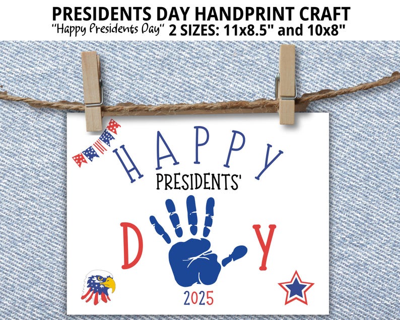 Presidents Day Handprint Craft, Happy Presidents Day, Patriotic ...
