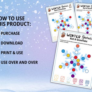 Roll a Snowflake Dice Game, Winter Games, Wintertime Games, Candy Dice ...