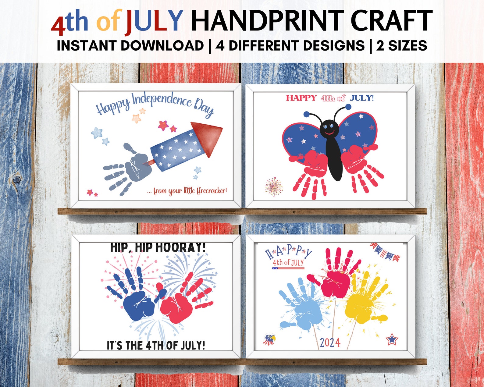 4th of July Handprint Craft, Patriotic Handprint Art, Handprint Sign ...