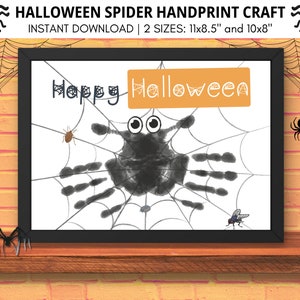 Halloween Handprint Craft, Spider Handprint, Fall Handprint Craft, Fall ...