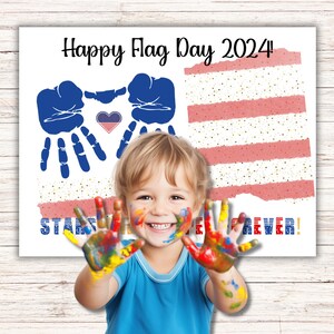 Flag Day Handprint Craft, Patriotic Handprint Art, Handprint Sign, DIY ...