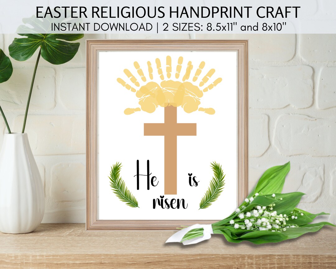 Easter Handprint Craft, Religious Easter Handprint Art, Handprint Sign ...
