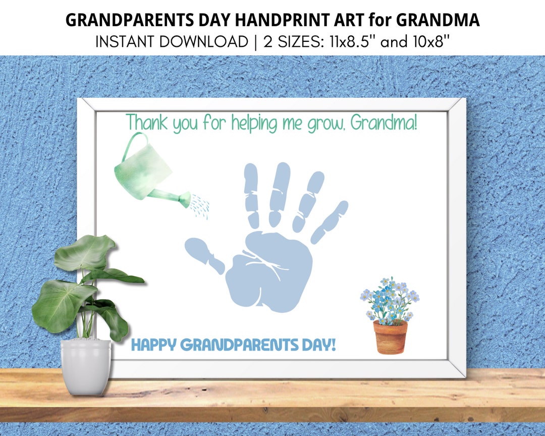 Grandparents Day Handprint Craft, Grandma Handprint Art, Grandpa ...