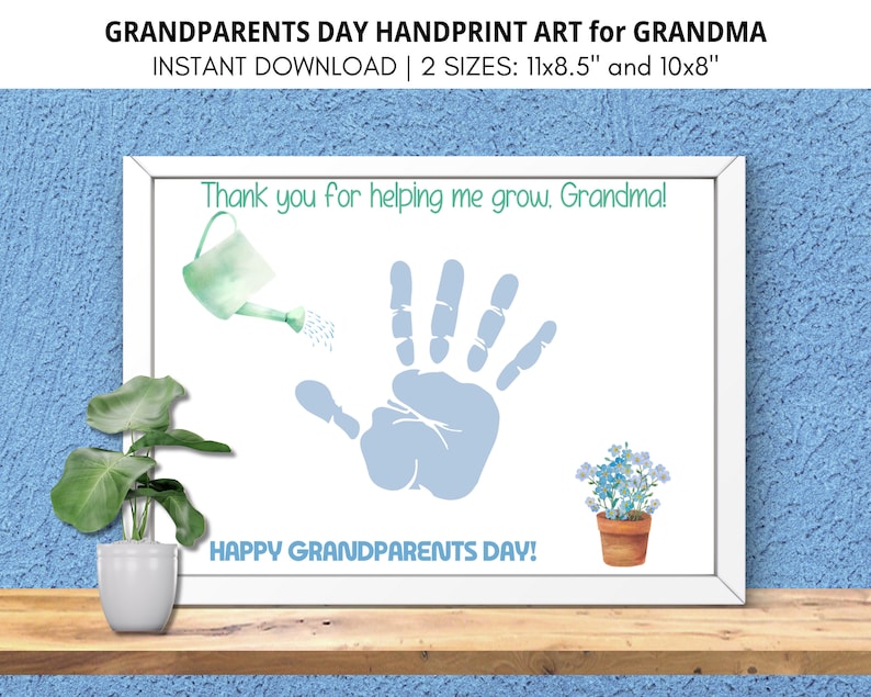 Grandparents Day Handprint Craft, Grandma Handprint Art, Grandpa ...