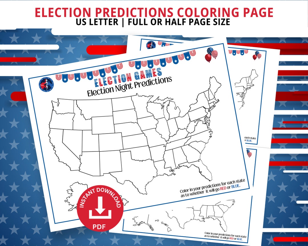 Election Predictions Coloring Page, Election Day Game, Patriotic Games ...