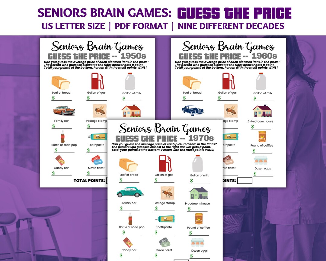 Guess the Price Game, Seniors Brain Games, Dementia Activities ...