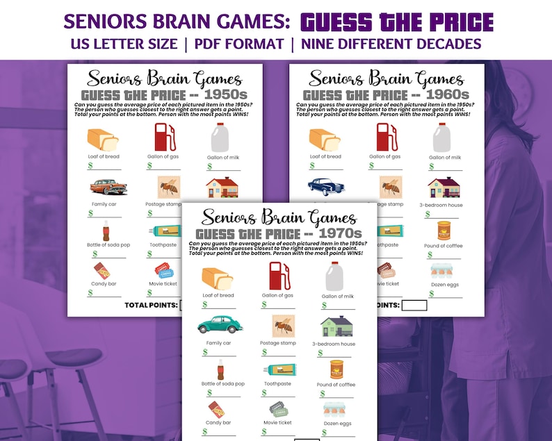 Guess the Price Game, Seniors Brain Games, Dementia Activities ...