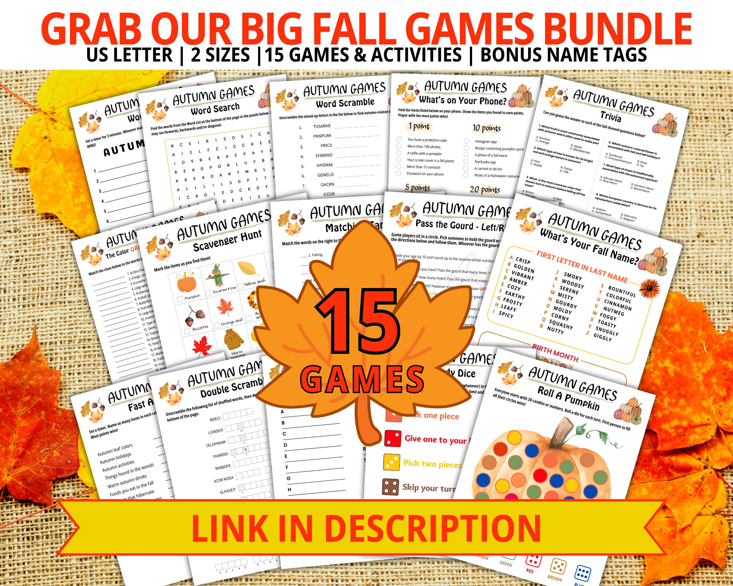 Fall Trivia Game, Fall Games, Autumn Games, Family Game Night, Trivia ...