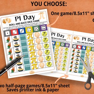 Pi Day Roll and Race Game, Math Pi Day, Math Questions, Pi Day Game ...