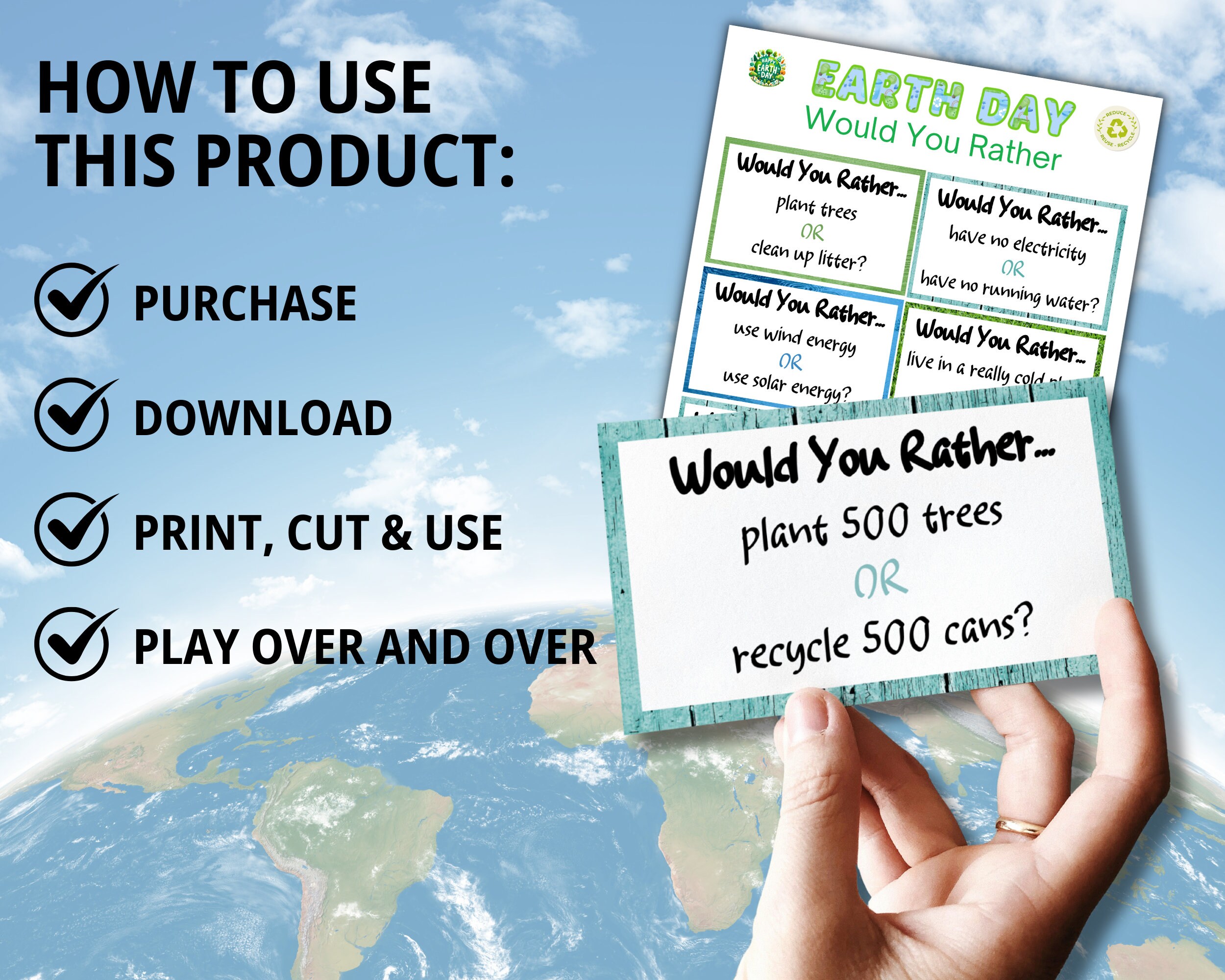 Earth Day Would You Rather Game, Earth Day Games, Family Game Night ...