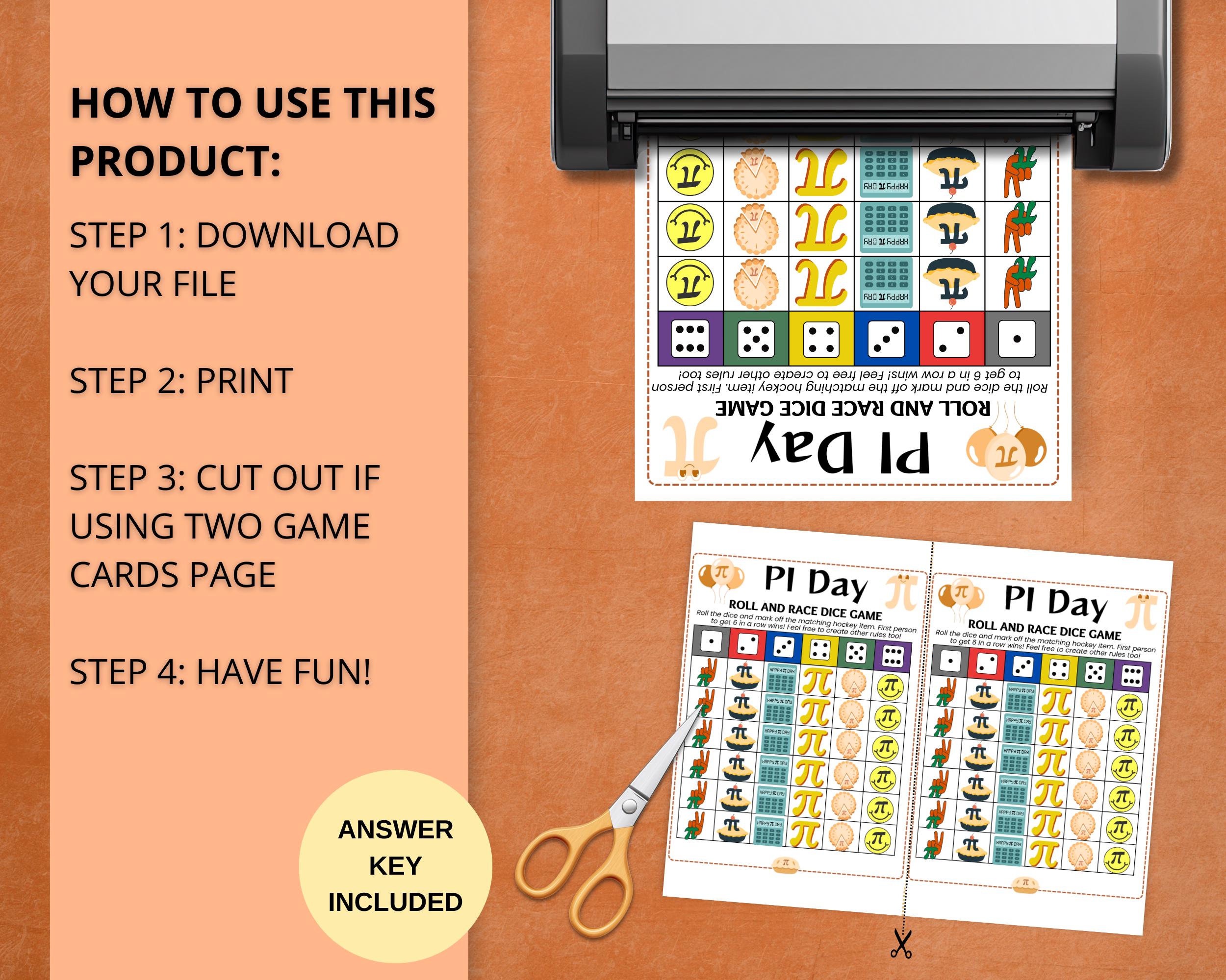 Pi Day Roll and Race Game, Math Pi Day, Math Questions, Pi Day Game ...