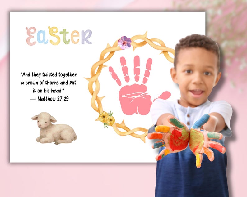 Easter Handprint Craft, Crown of Thorns, Religious Easter Handprint Art ...