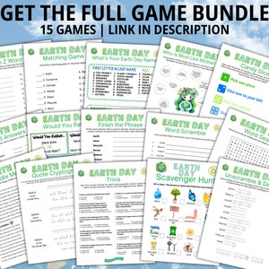Earth Day Matching Game, Earth Day Games, Family Game Night, Office ...