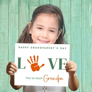 Grandparents Day Handprint Craft, Grandma Handprint Art, Grandpa ...