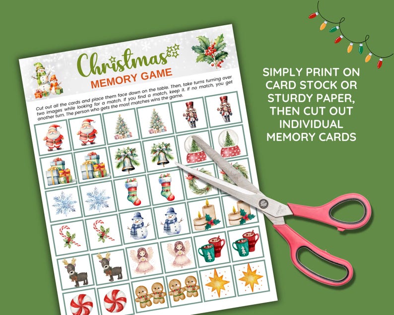 Christmas Memory Game, Christmas Activities for Kids, Winter Kids ...