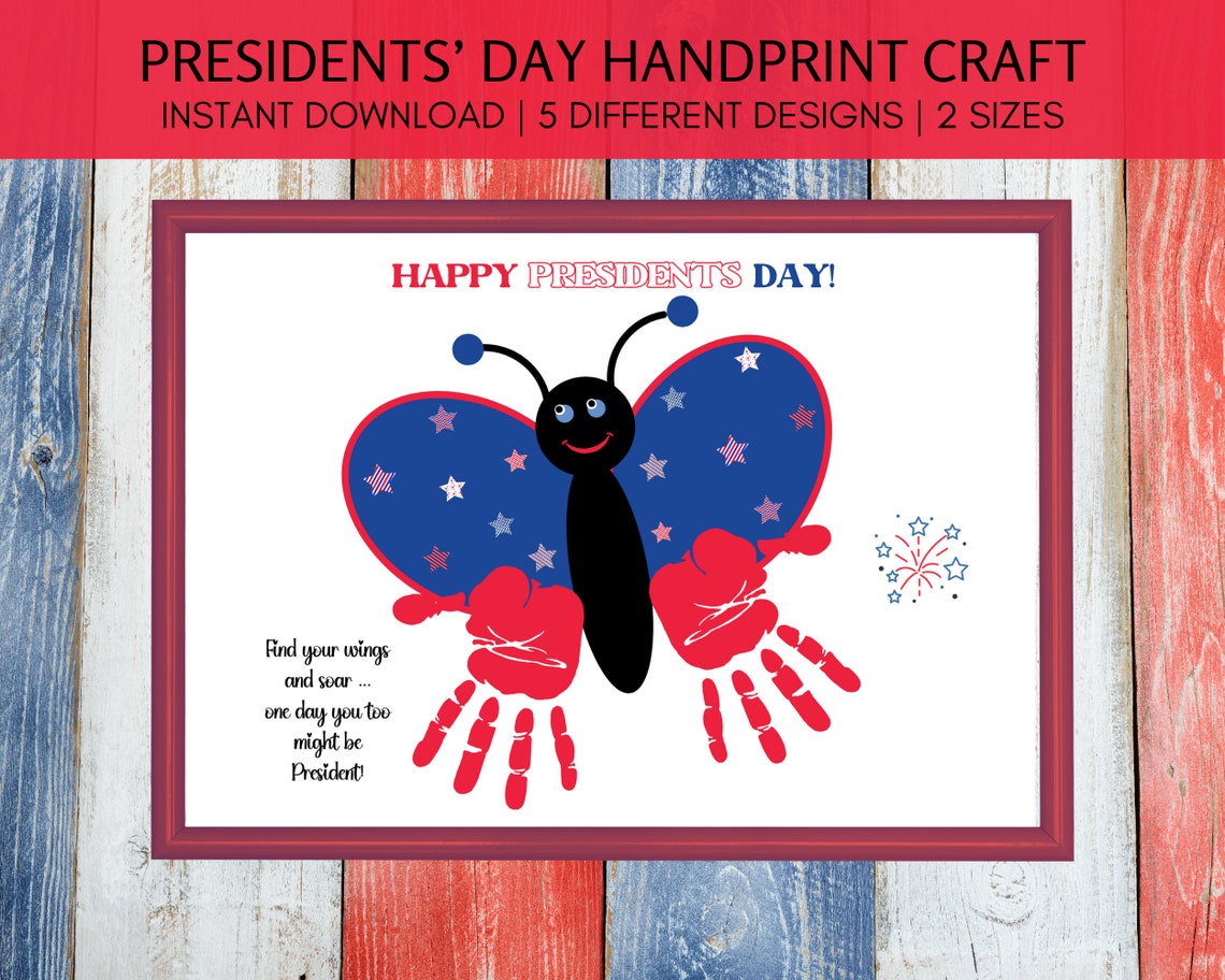 Presidents Day Handprint Craft, Patriotic Handprint Art, Handprint Sign ...