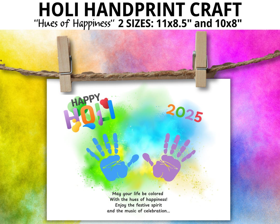 Holi Handprint Craft, Hues of Happiness, Handprint Art, Handprint Sign ...