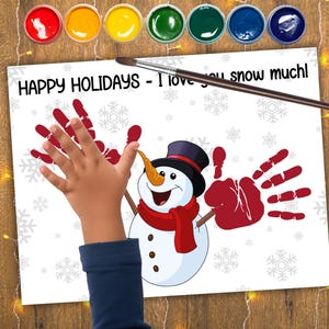 Christmas Handprint Craft, Snowman Handprint, Winter Handprint Craft ...
