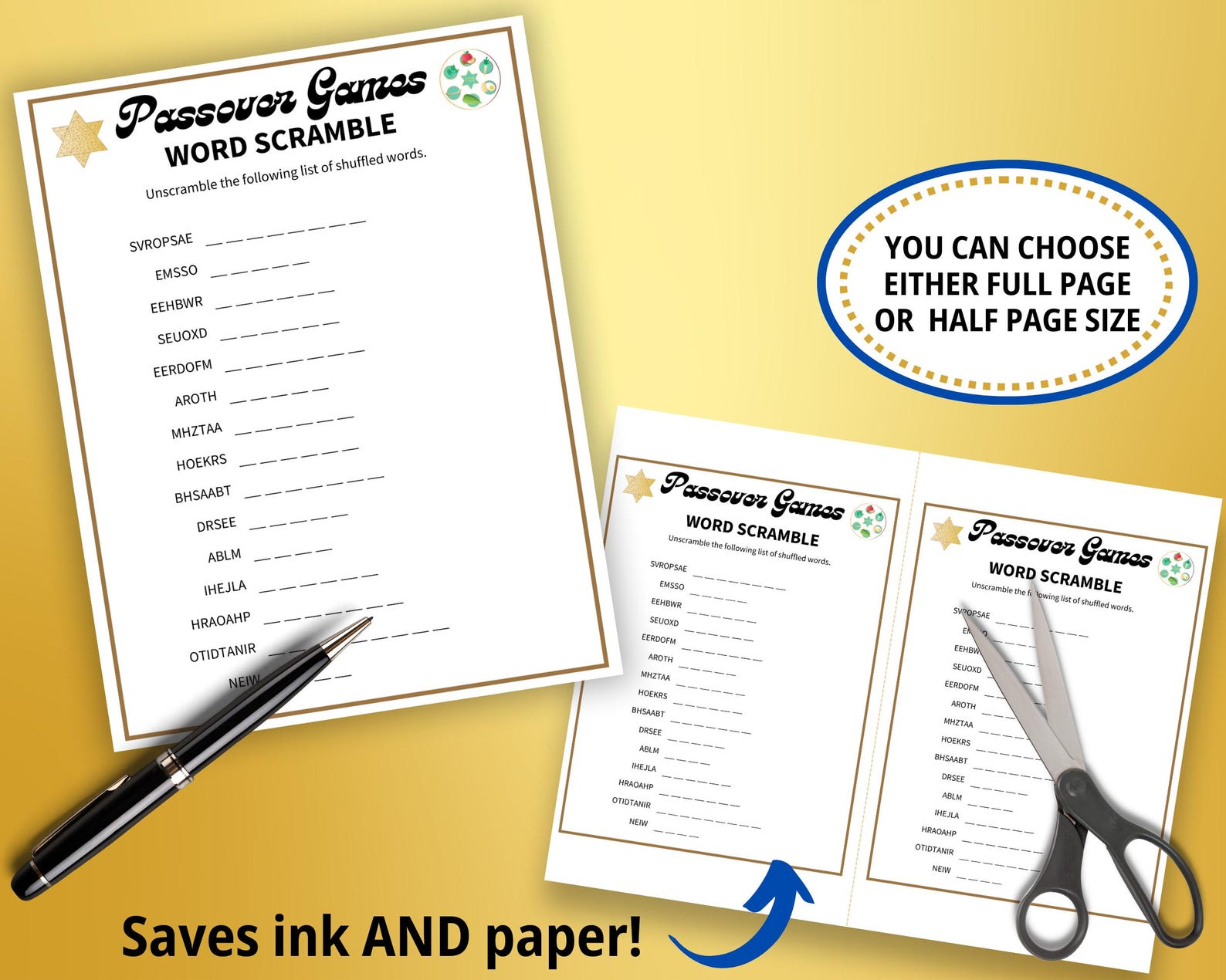 Passover Word Scramble, Passover Games, Jewish Games, Passover Holiday ...