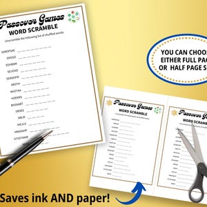 Passover Word Scramble, Passover Games, Jewish Games, Passover Holiday ...