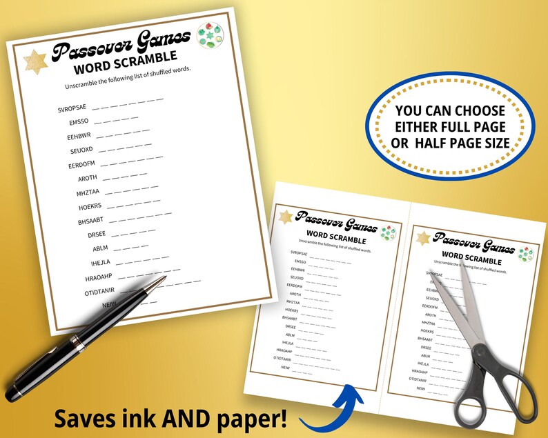 Passover Word Scramble, Passover Games, Jewish Games, Passover Holiday ...