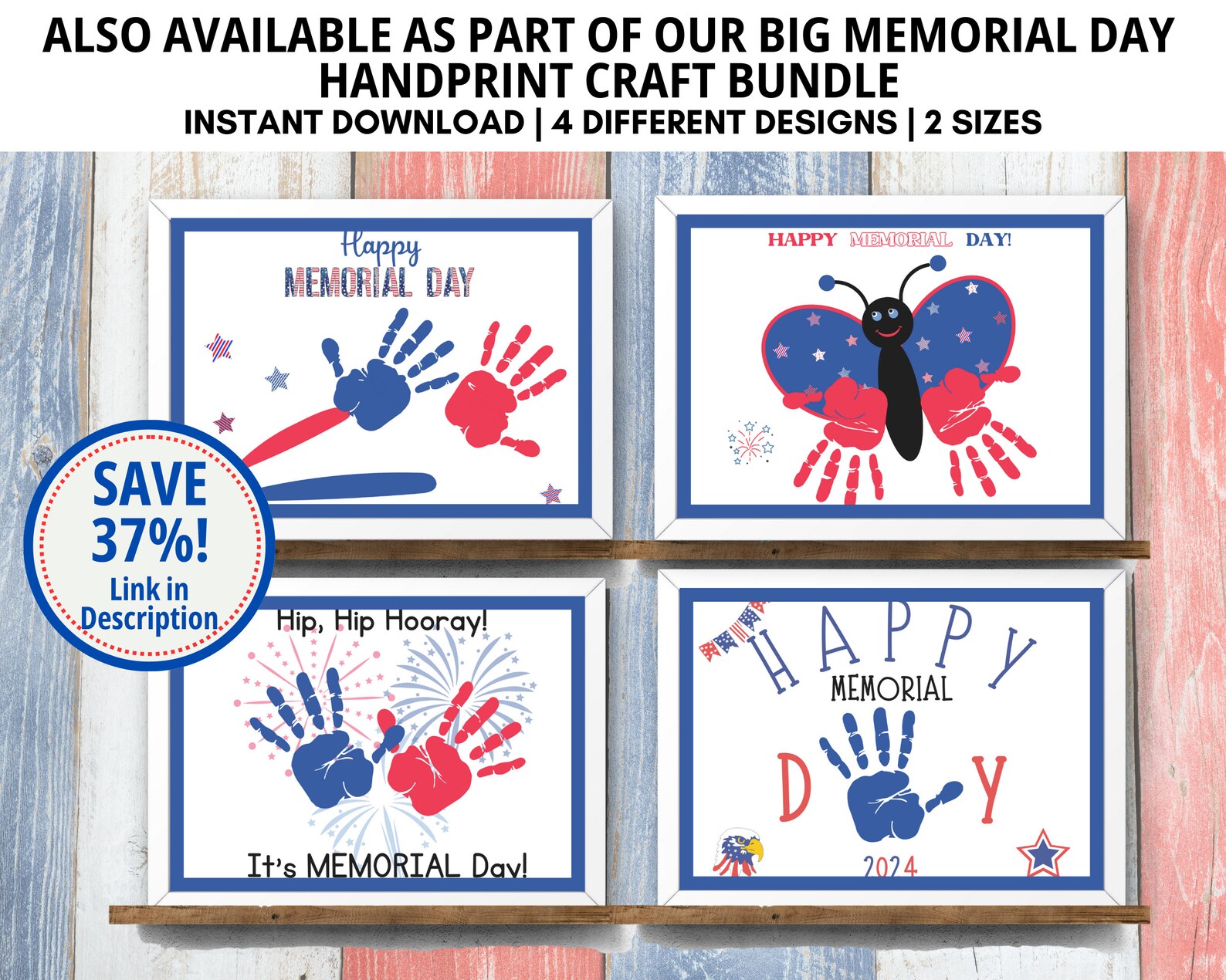 Memorial Day Handprint Craft, Patriotic Handprint Art, Handprint Sign ...
