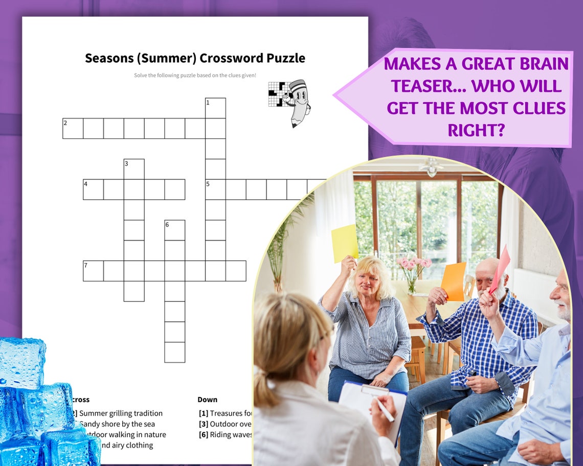 Easy Crossword Puzzles for Dementia, Puzzles for Seniors, Dementia ...