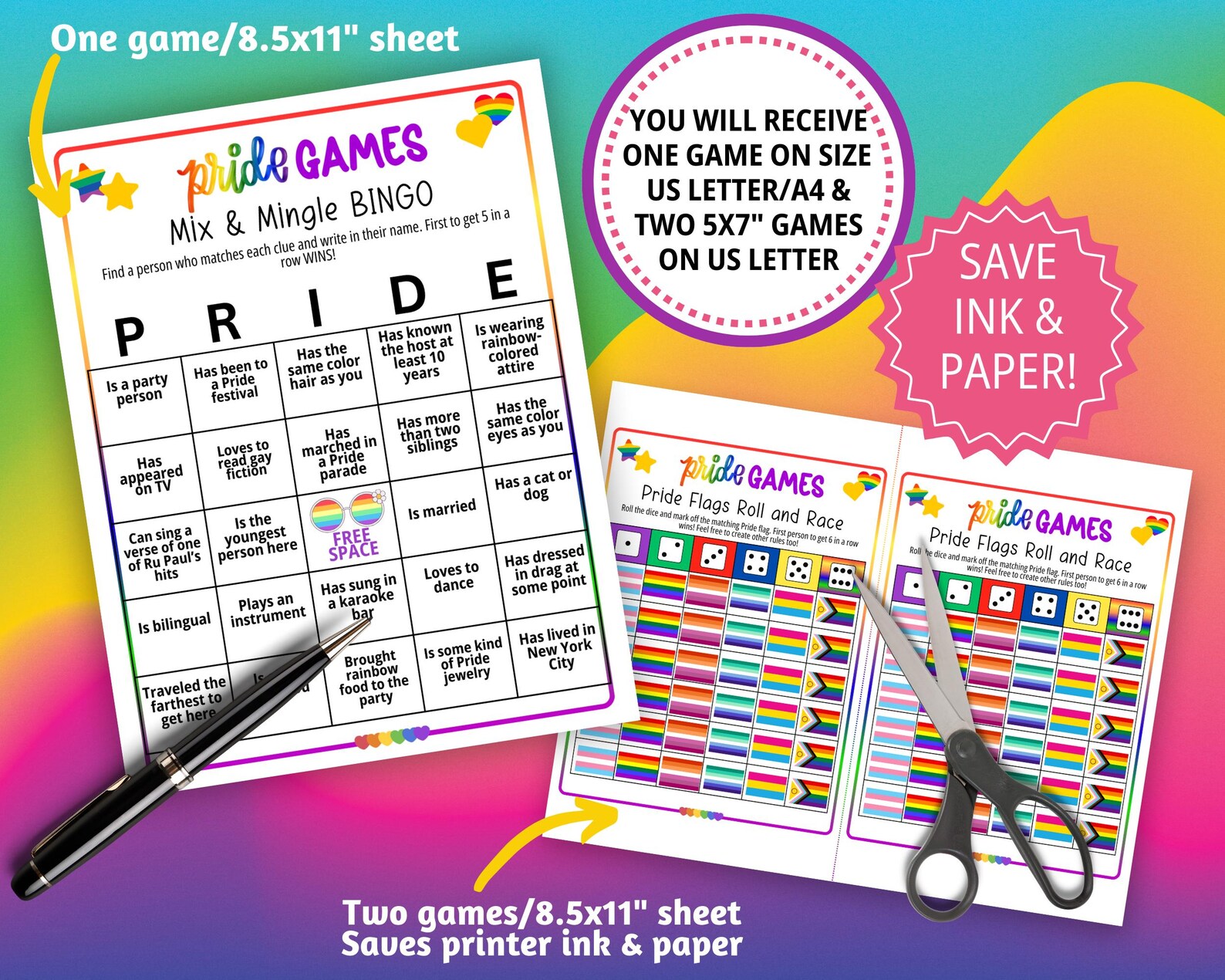 Pride Games, 12-GAME BUNDLE, Pride Party Games, Pride Trivia, Drag ...