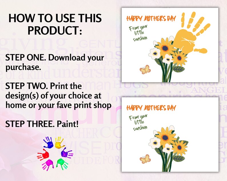 Mother's Day Handprint Craft, Your Little Sunshine, Handprint Art ...