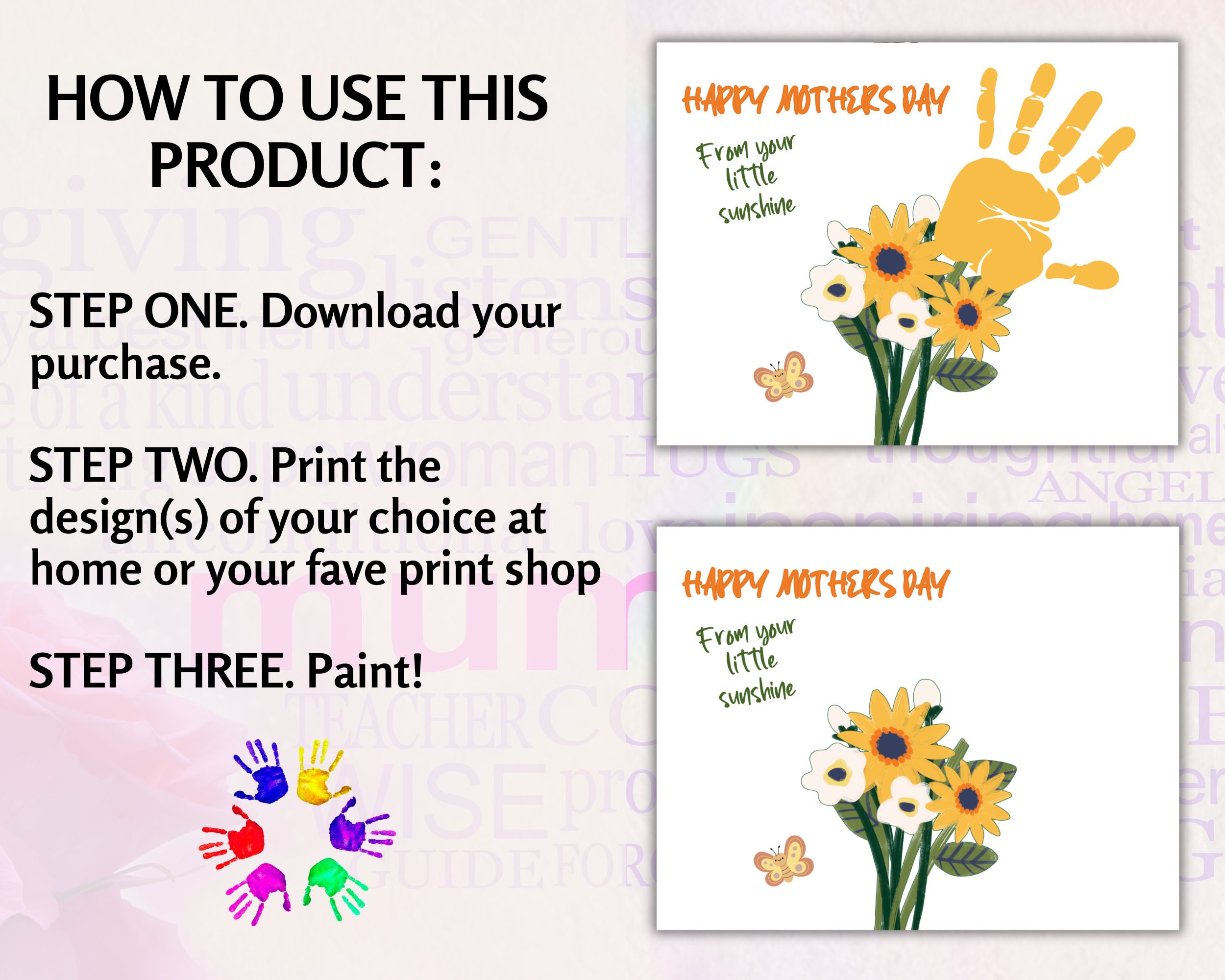 Mother's Day Handprint Craft, Your Little Sunshine, Handprint Art ...