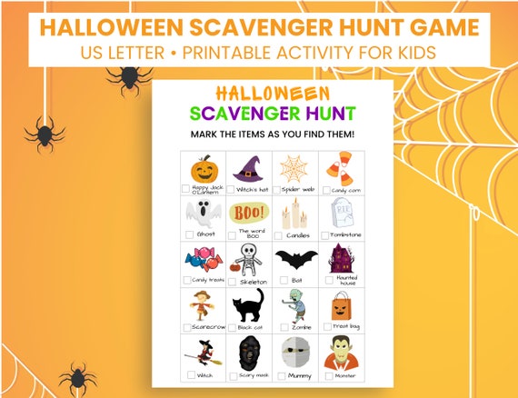 Kids Halloween Scavenger Hunt Printable Games for Kids - Etsy