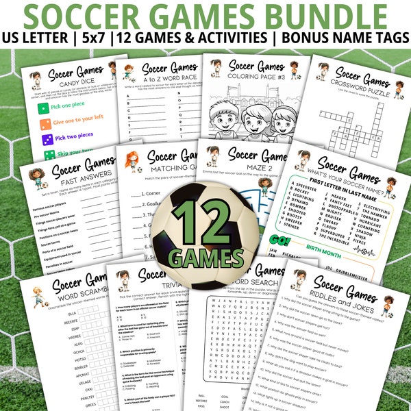 Soccer Bingo, Pin the Soccer Ball in the Goal, Soccer Party Games ...