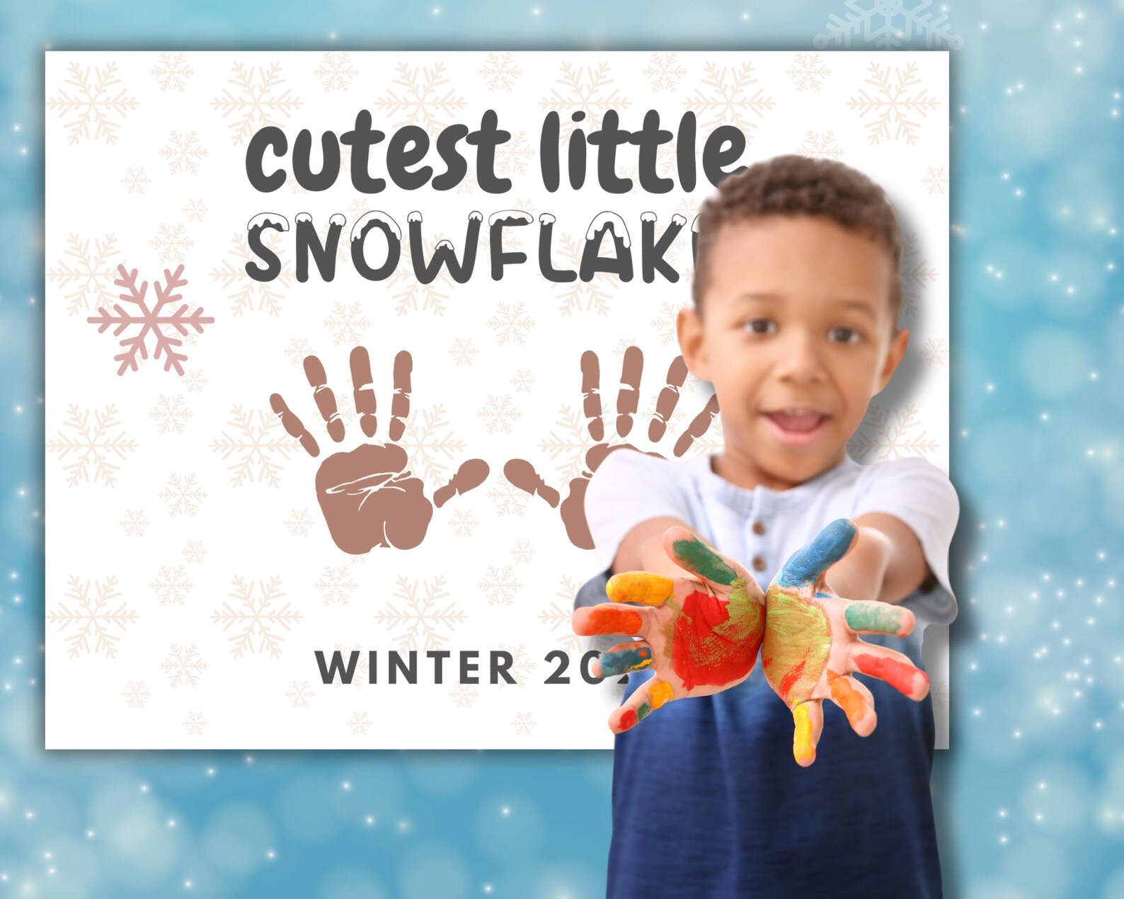 Winter Handprint Craft, Cutest Little Snowflake, Handprint Art, Winter ...