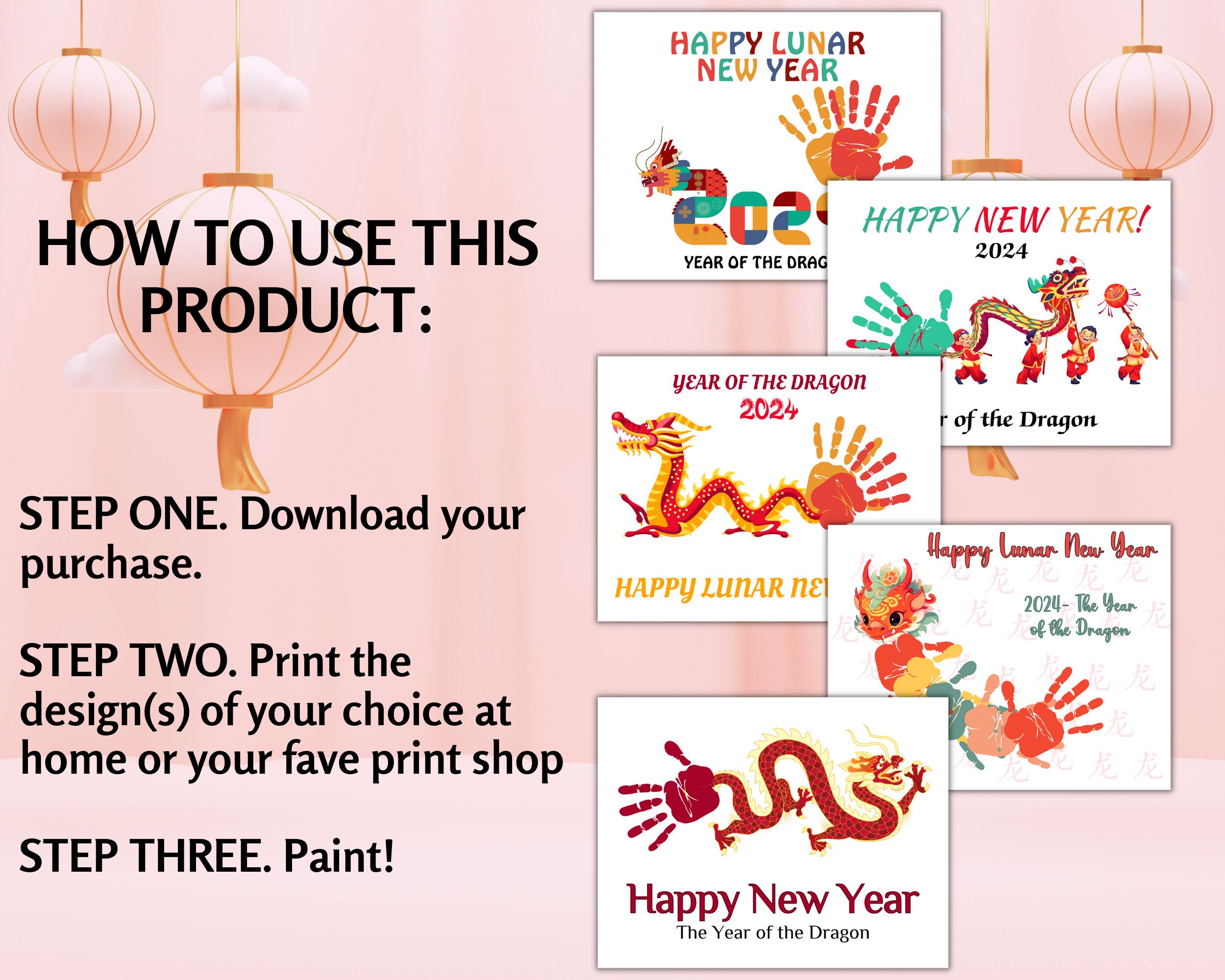 Lunar New Years Handprint Craft, Chinese New Year Handprint Art ...
