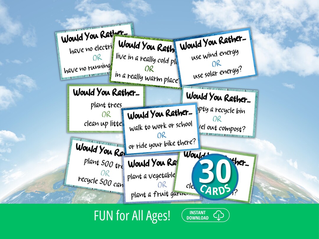 Earth Day Would You Rather Game, Earth Day Games, Family Game Night ...