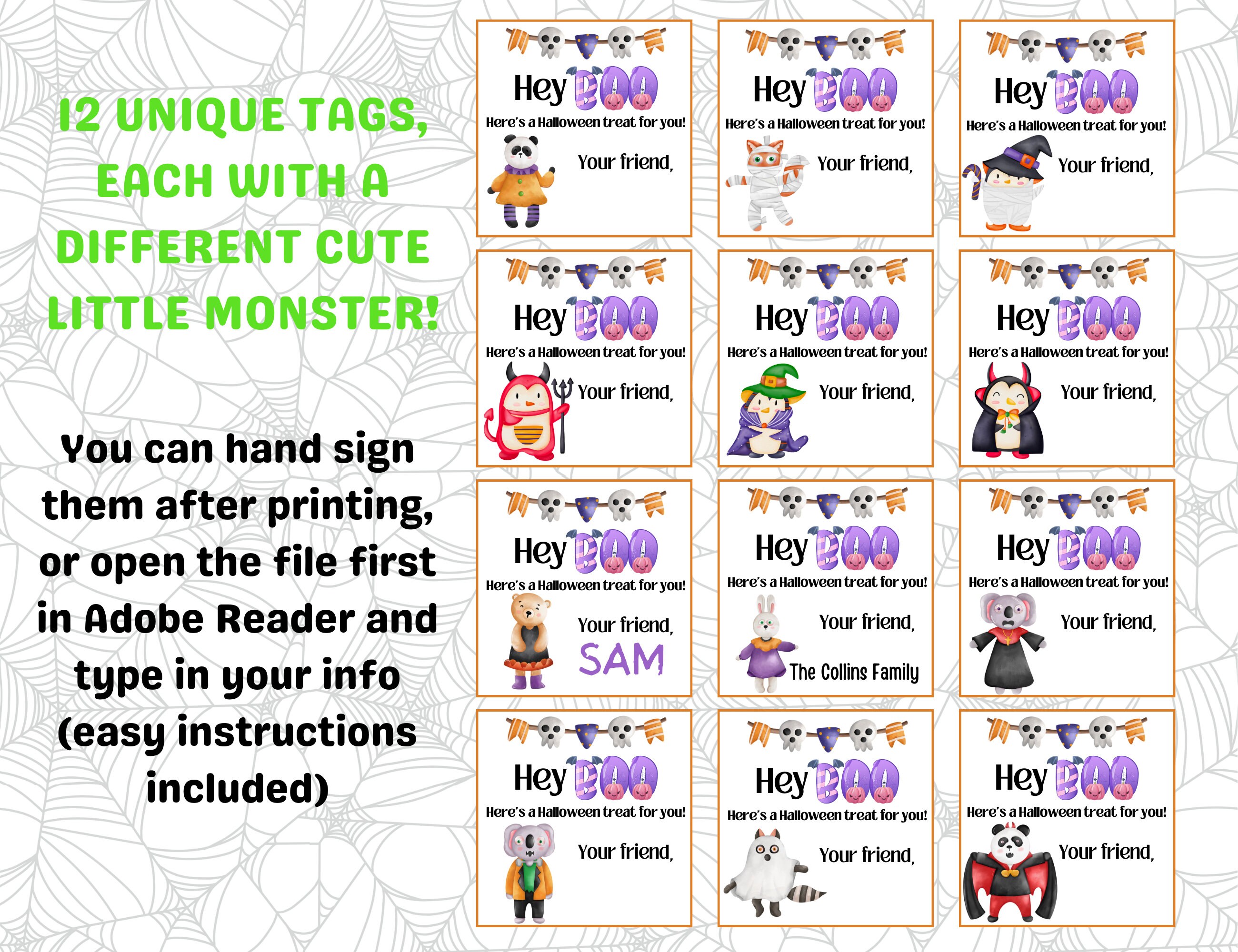 Editable & Printable HALLOWEEN Favor Bag Tags Halloween Trick or Treat ...
