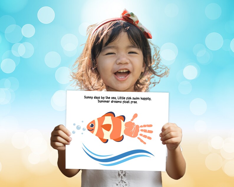 Summer Handprint Craft, Clownfish Handprint Craft, Summer Handprint Art ...