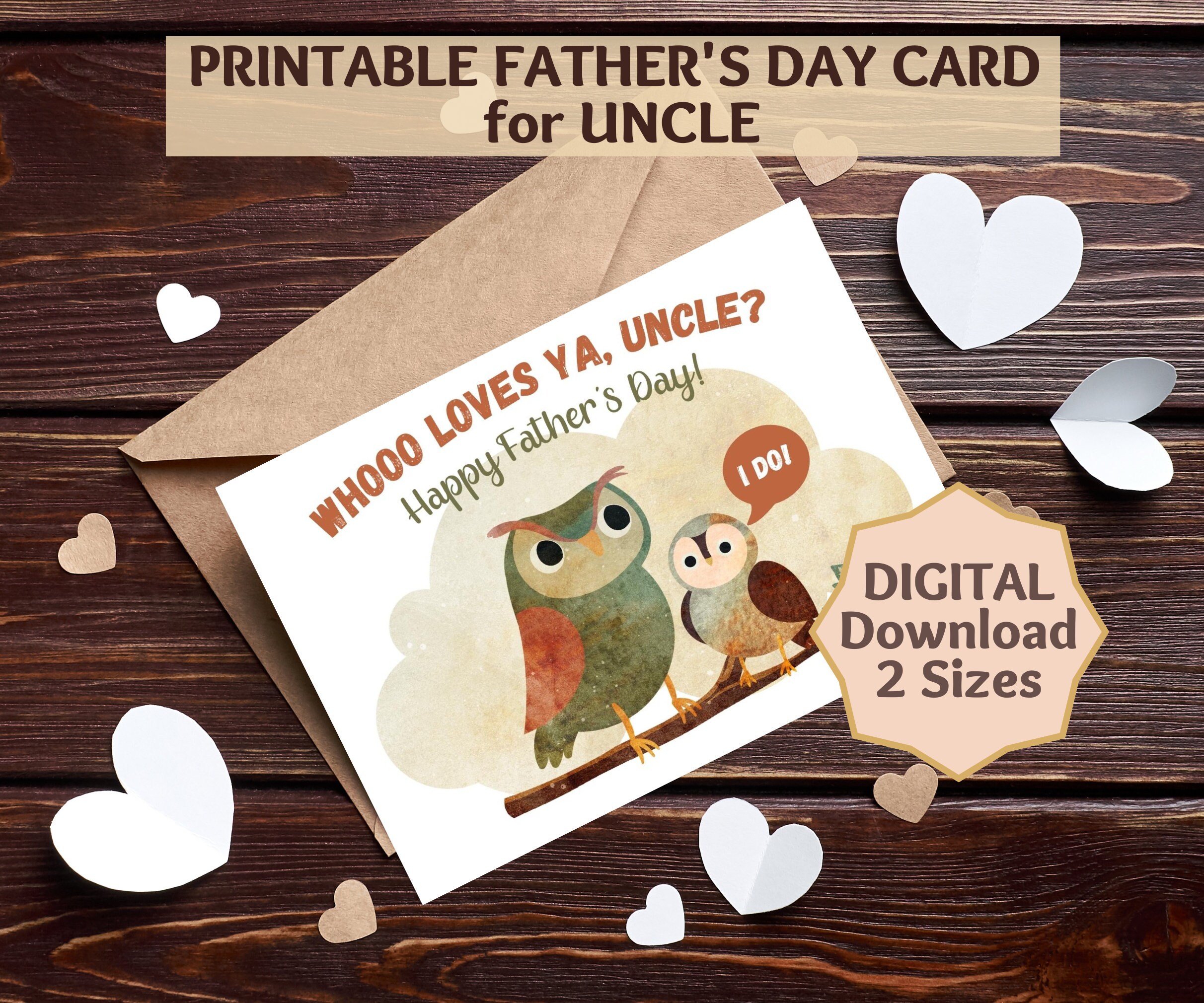 Uncle Fathers Day Card, Printable, Blank Fathers Day Card, Printable ...