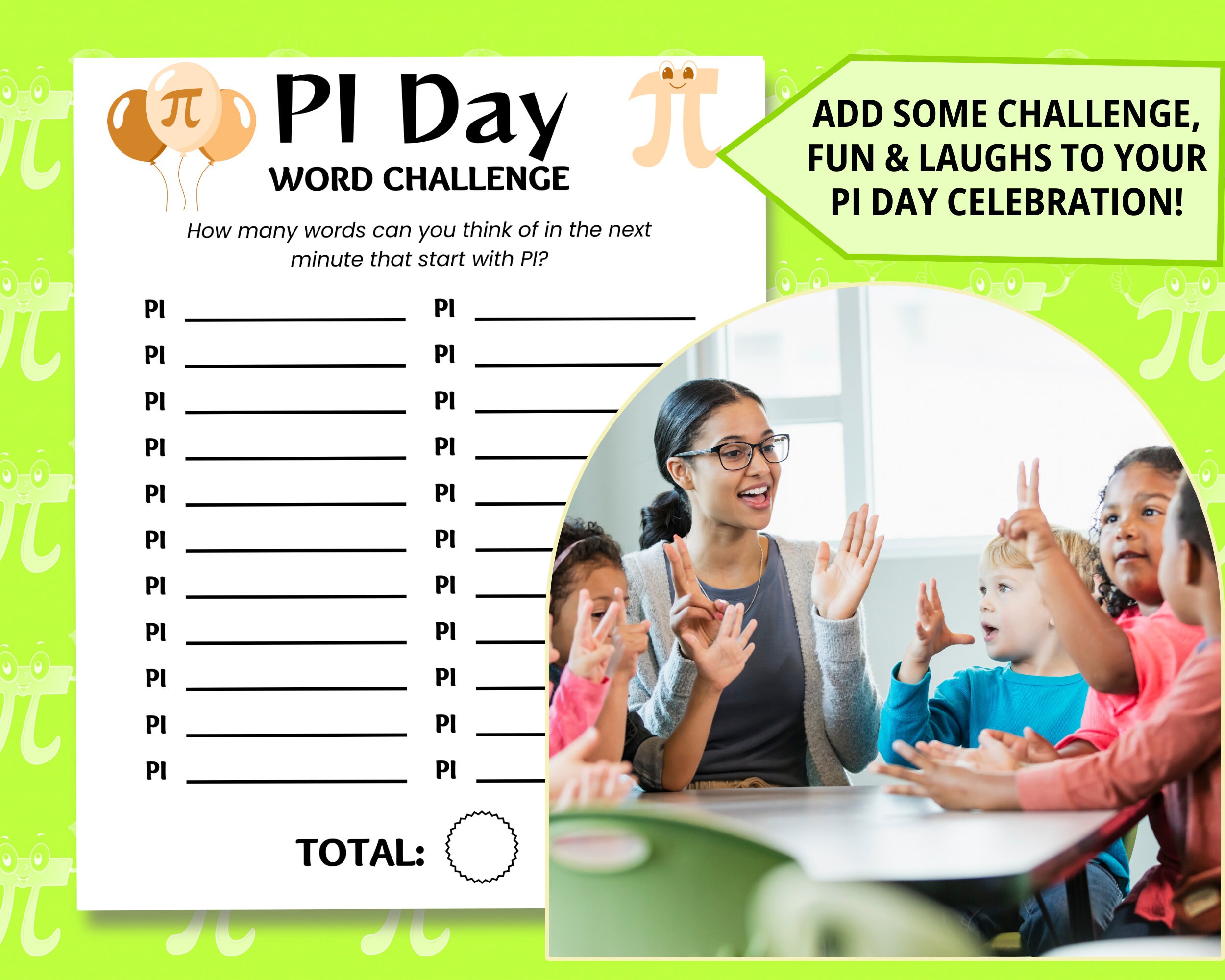 Pi Day Word Challenge Game, Word Game, Math Pi Day Trivia, Math ...
