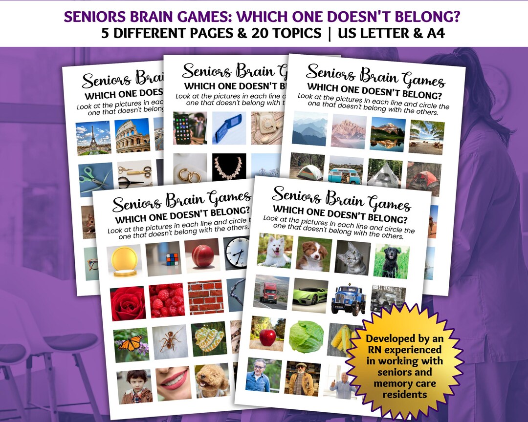 Which One Doesn't Belong, Seniors Brain Games, Dementia Games, Ice ...