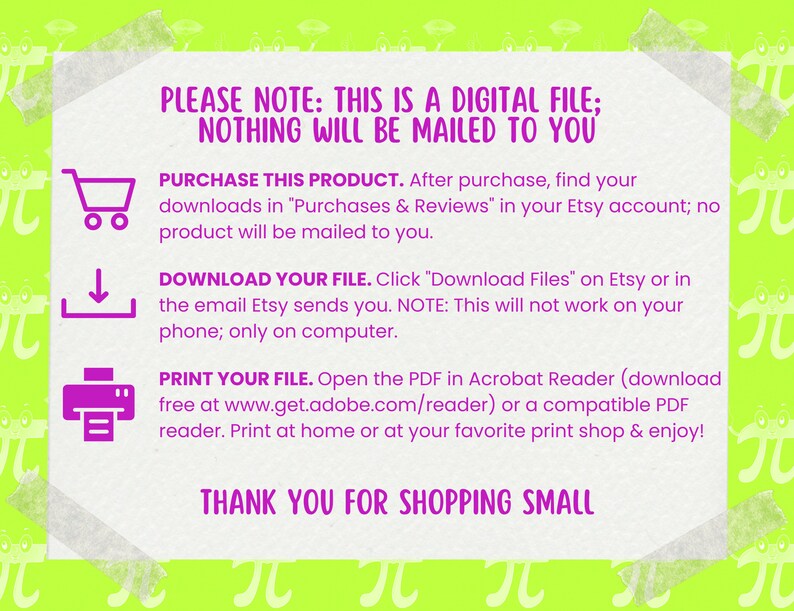 Printable Pi Day Stickers Pi Day Download Math Teacher Math - Etsy