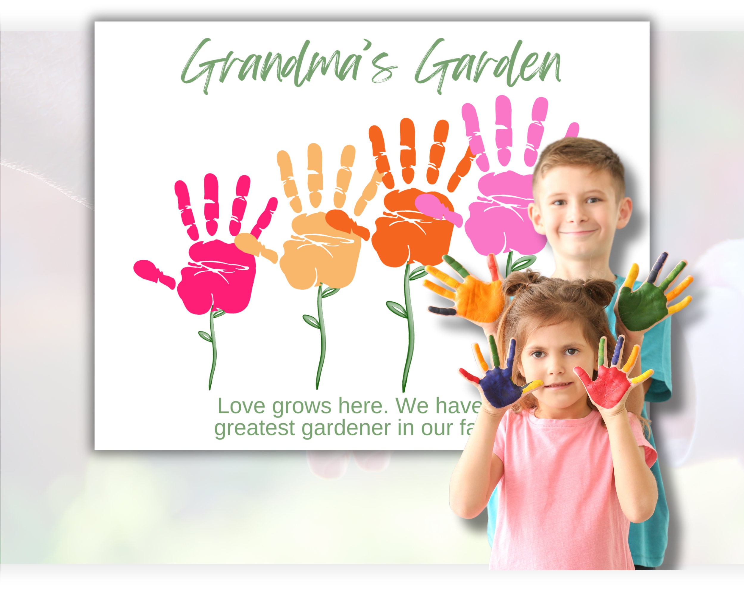 Grandma Handprint Craft Bundle, Grandma's Garden, Mothers Day Handprint ...