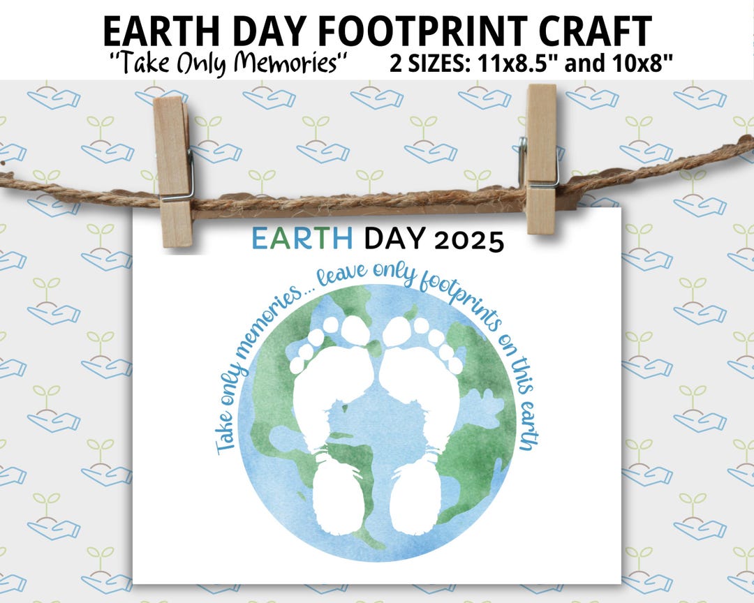 Earth Day Footprint Craft, Take Only Memories, Handprint Art, Handprint ...