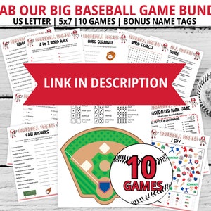 Baseball A to Z Word Race Game, Baseball Party Games, Family Game Night ...